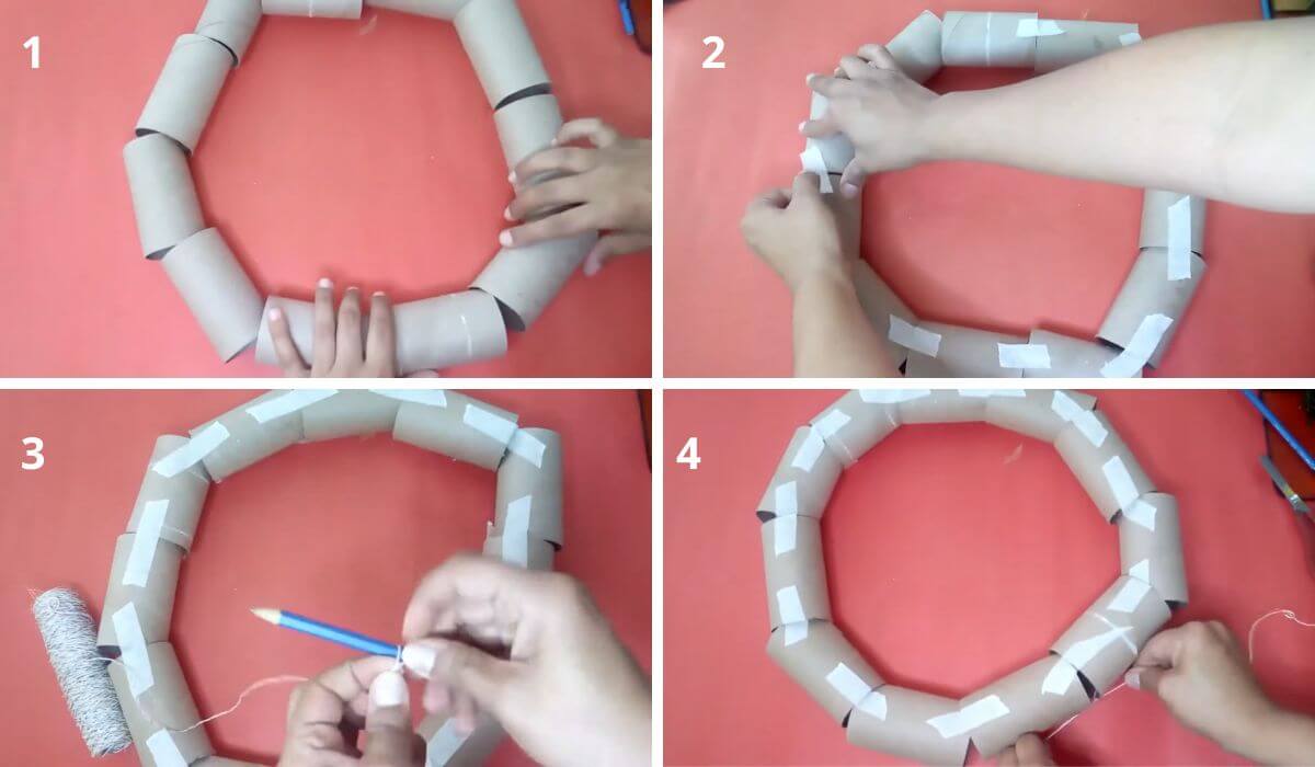 Tutorial: Cómo Hacer Una Corona Navideña Con Tubos De Cartón