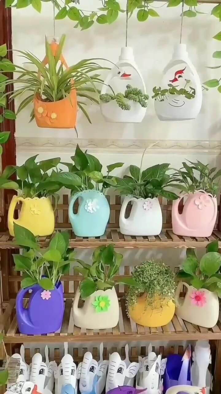 17 Ideas De Macetas Hechas Con Botellas de Suavizantes